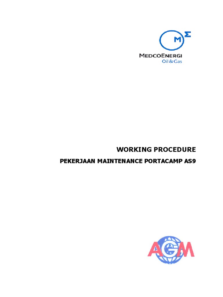Working Procedure Maintenance Portacamp | PDF