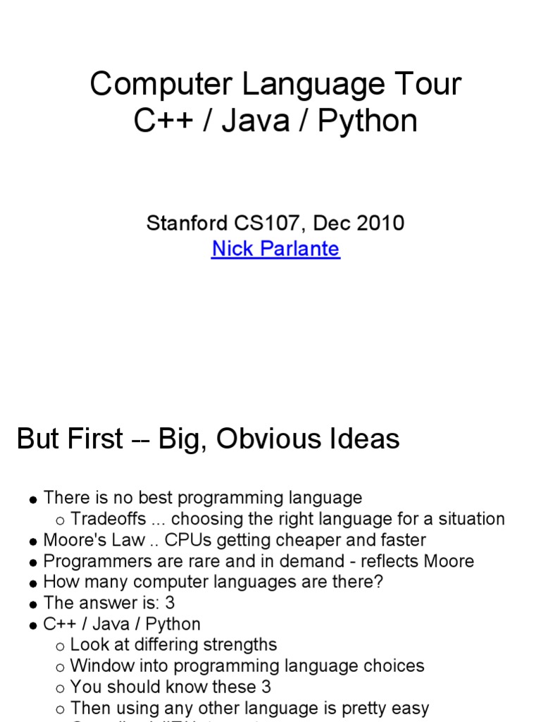 An Overview of C++, Java, and Python: Exploring the Strengths and Tradeoffs of Three Popular ...