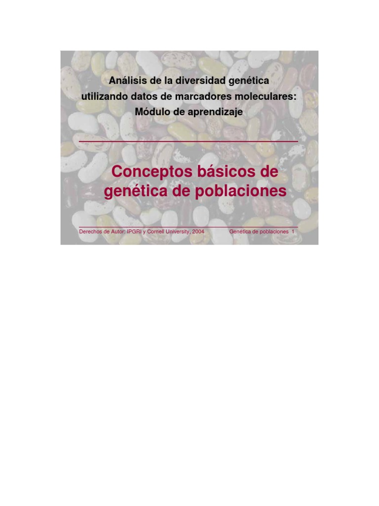 Nética de Poblaciones | PDF | Dominancia (Genética) | Fenotipo