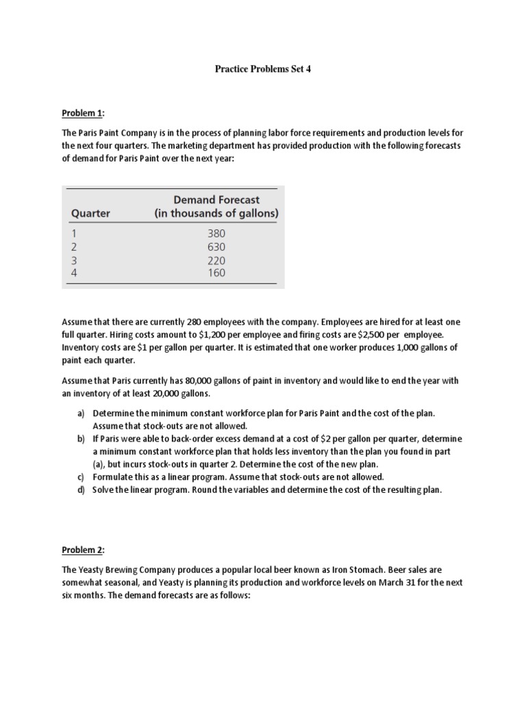 Workforce Planning Problems | PDF | Linear Programming | Inventory