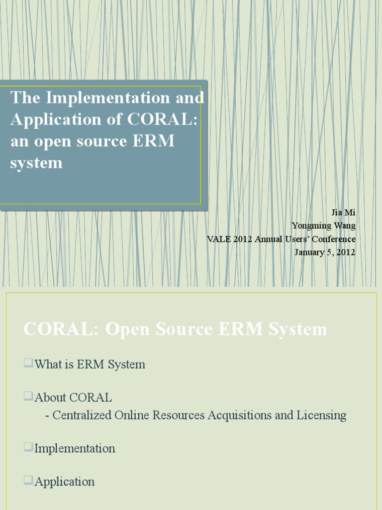 Implementing CORAL: Open Source ERM Guide | PDF | Linux | Apache Http ...