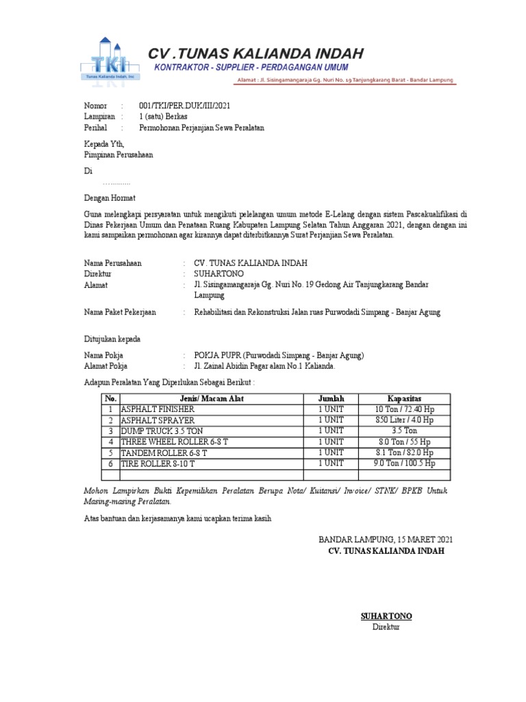Permohonan Alat Tki | PDF