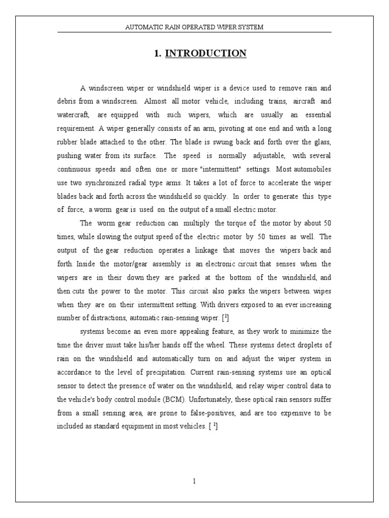 Automatic Rain Operated Wiper System | PDF | Capacitor | Sensor