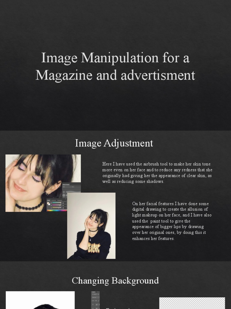 Image Manipulation For A Magazine and Advertisment | PDF | Color | Imaging