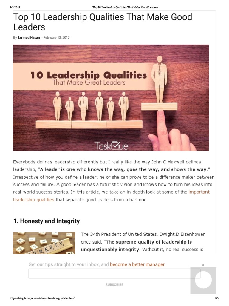 Top 10 Leadership Qualities Explained | PDF | Leadership | Creativity