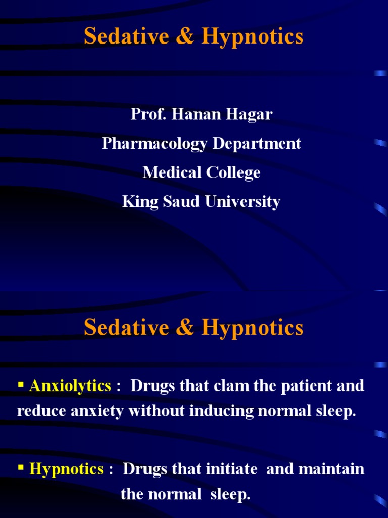 Sedative - Hypnotics | PDF | Benzodiazepine | Insomnia