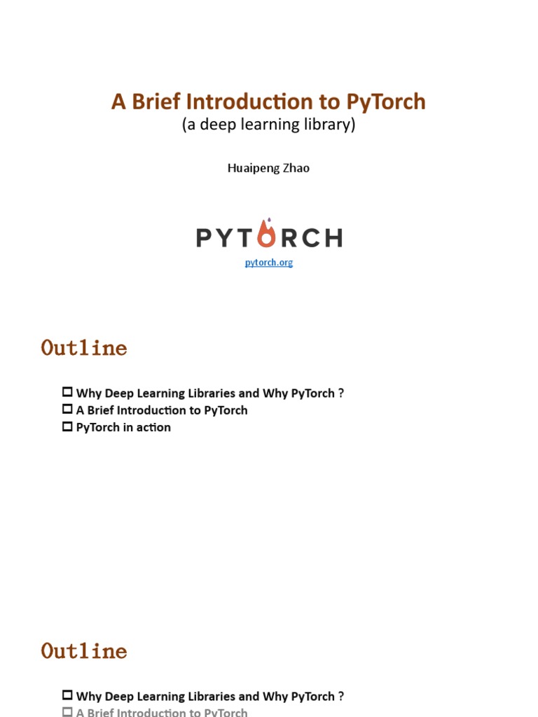 A Brief Introduction To Pytorch: (A Deep Learning Library) | PDF | Deep ...