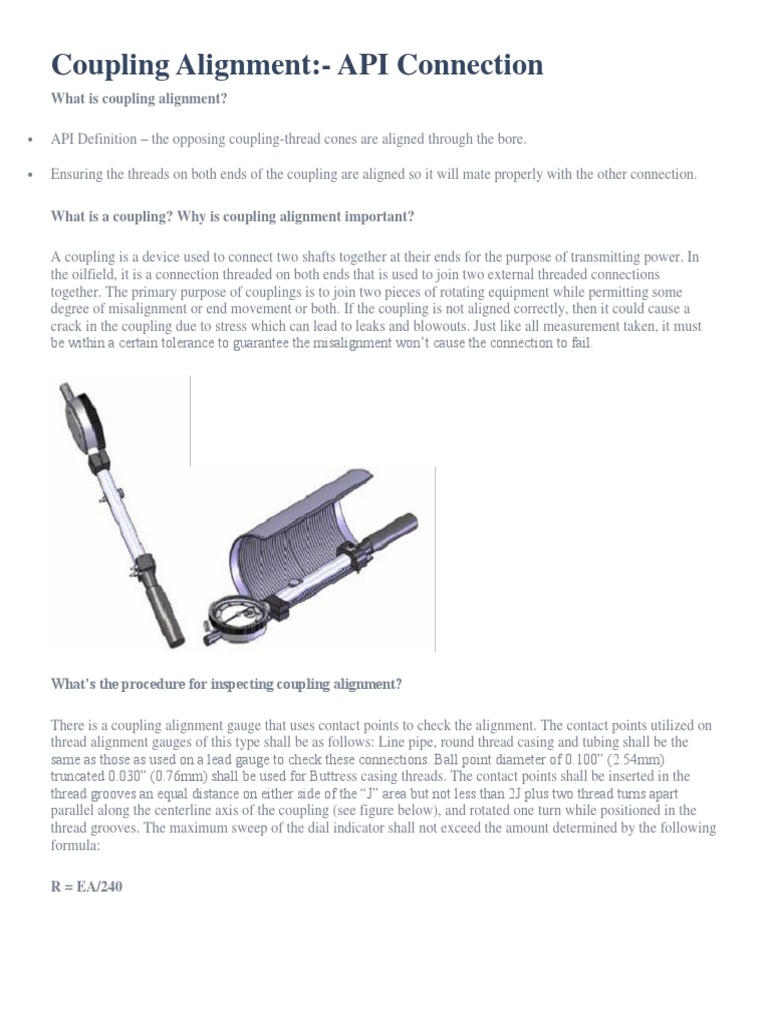 Coupling Alignment - API Connection
