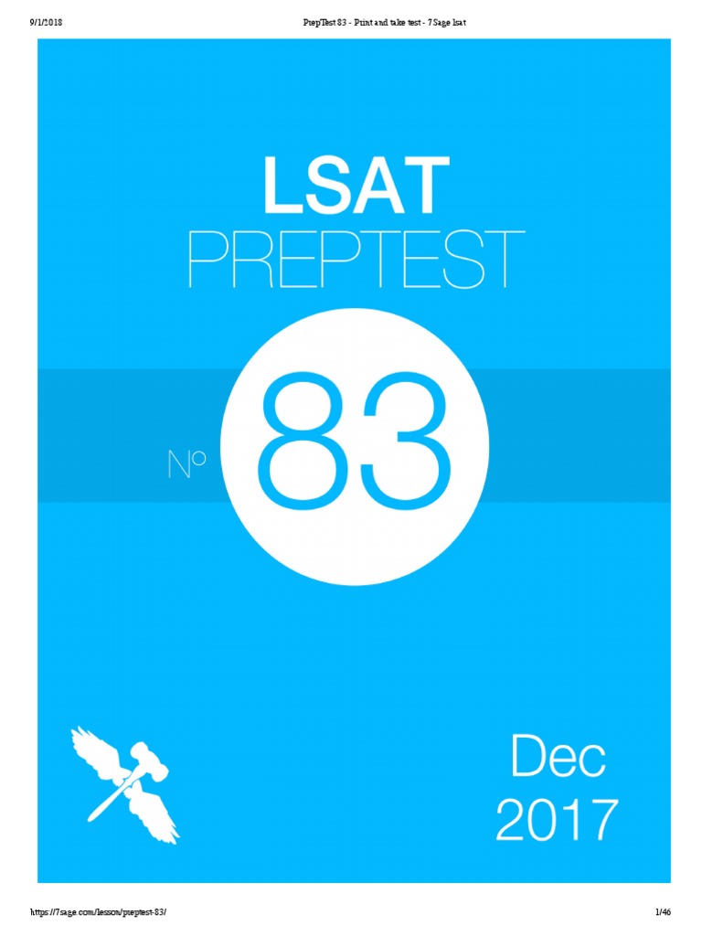 Instructions and Materials for Taking LSAT PrepTest 83 Provided by ...