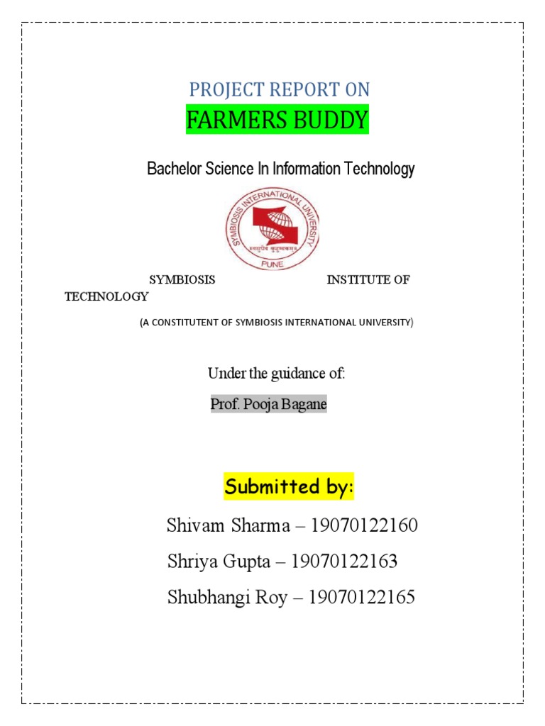 Farmers Buddy: Project Report On | PDF | User (Computing) | Agriculture