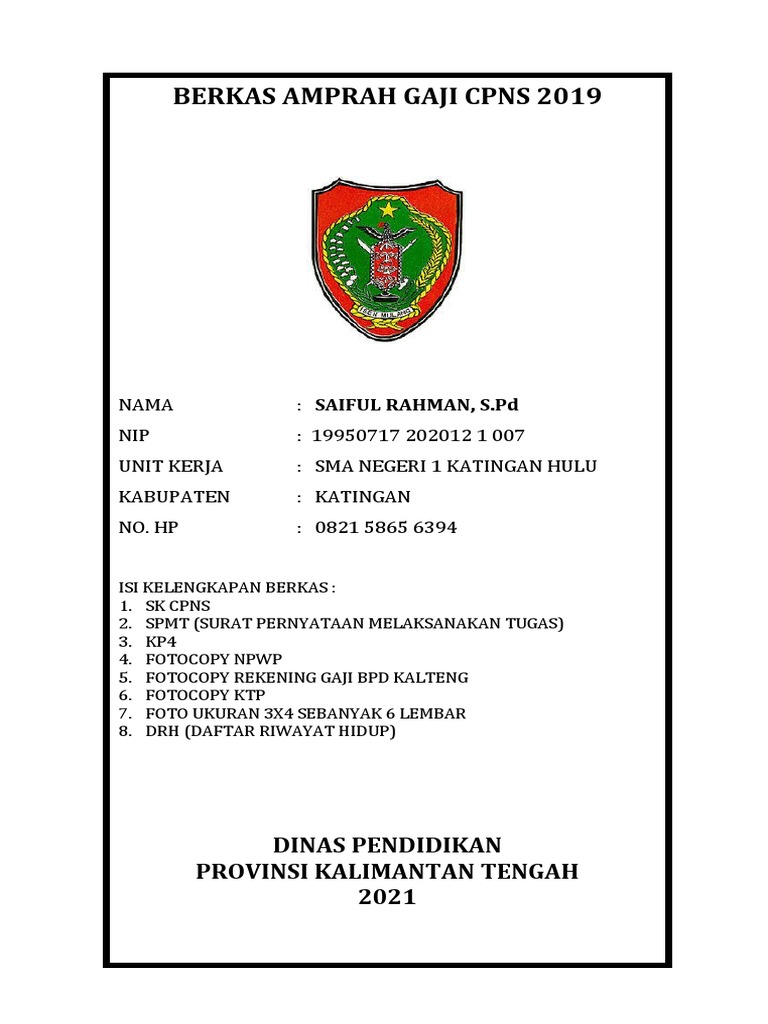 Sampul Berkas Amprah Gaji | PDF