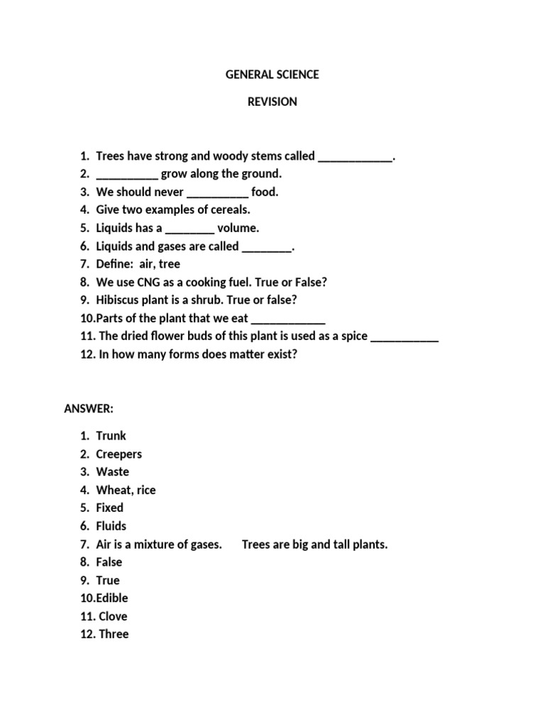 Science Revision | PDF