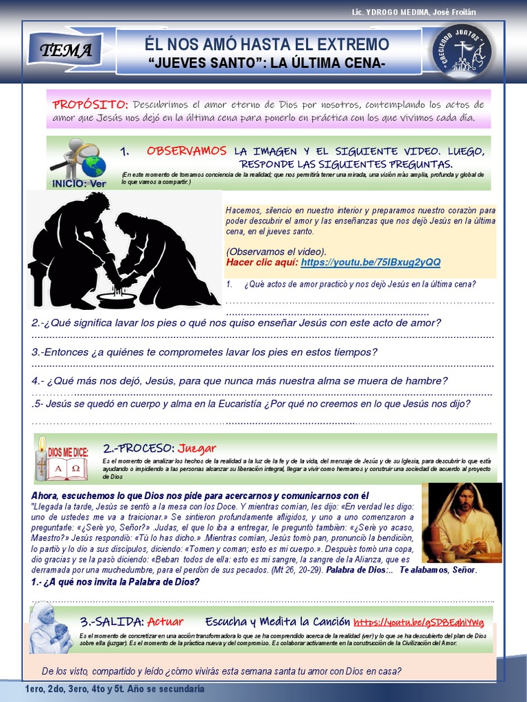 Semana Santa - La Última Cena | PDF | Última cena | Jesús