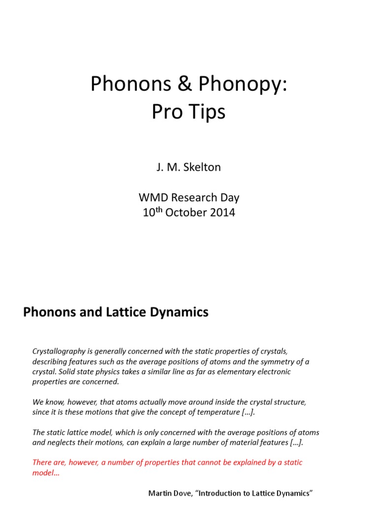 Phonopy Tips 2014 | PDF | Phonon | Classical Mechanics