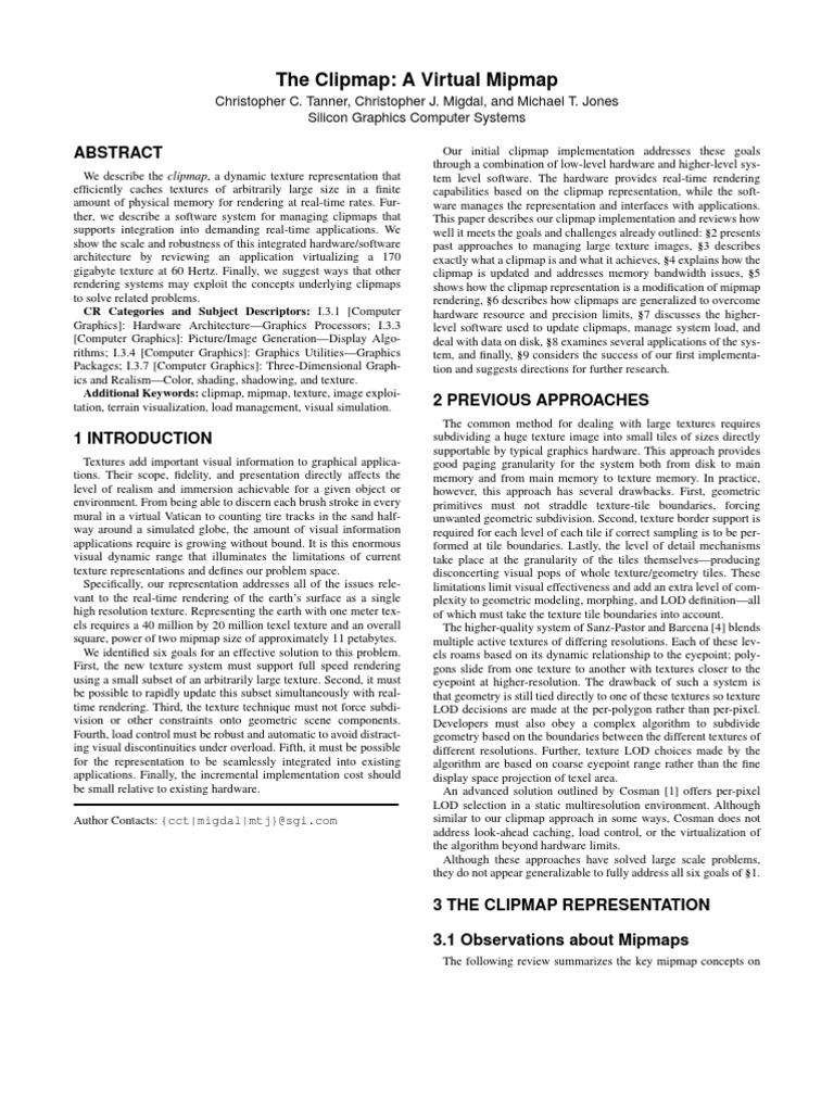 The Clipmap: A Virtual Mipmap | Download Free PDF | Texture Mapping ...