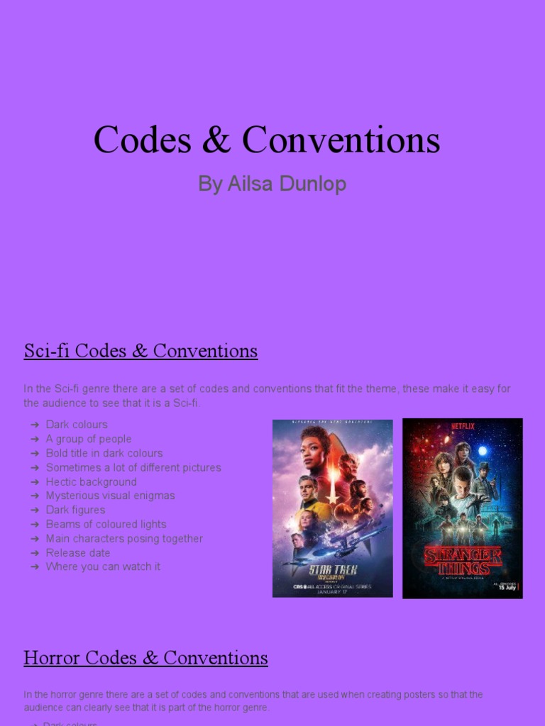 Codes & Conventions of Sci-Fi & Horror | PDF | Horror Fiction