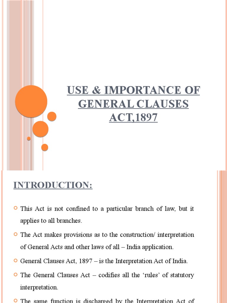 Importance of General Clauses Act | PDF