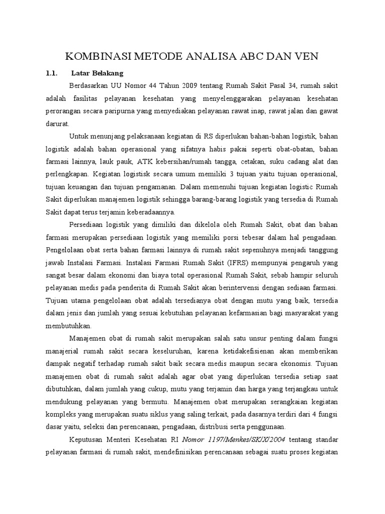 Kombinasi Metode Analisa Abc Dan Ven | PDF | Pengembangan Diri ...