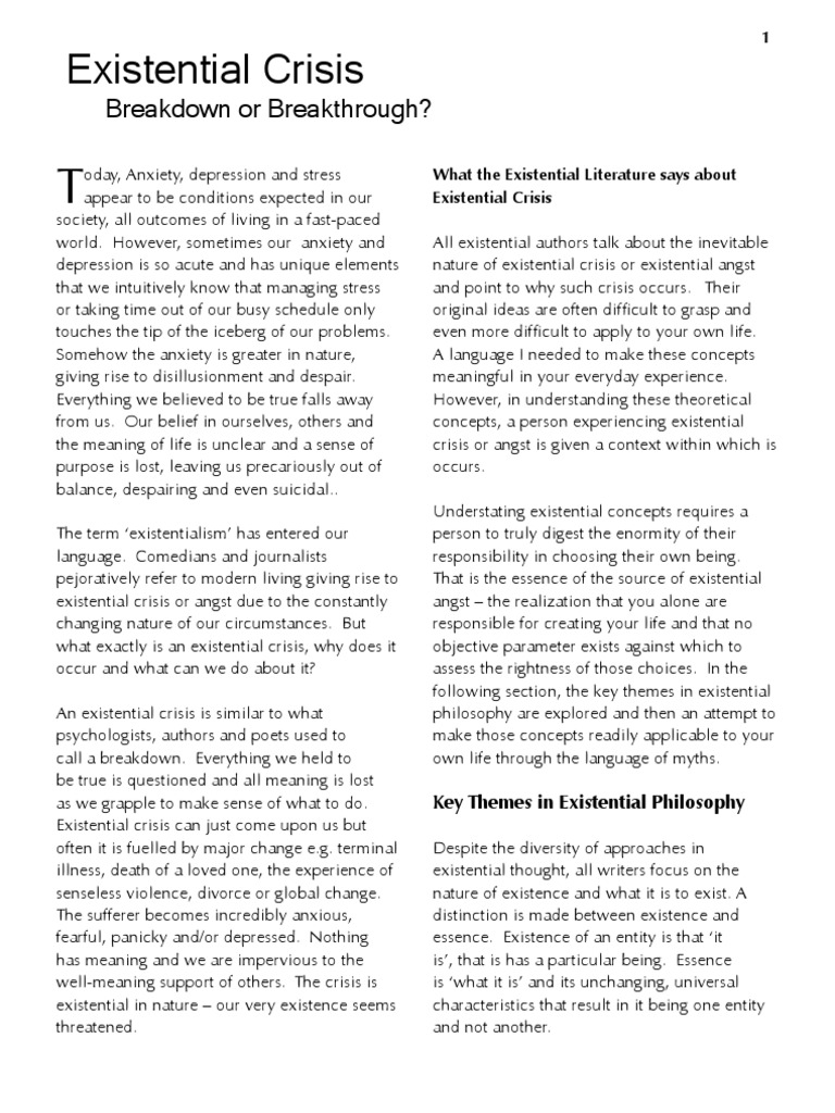 Existential Crisis | PDF | Existentialism | Free Will