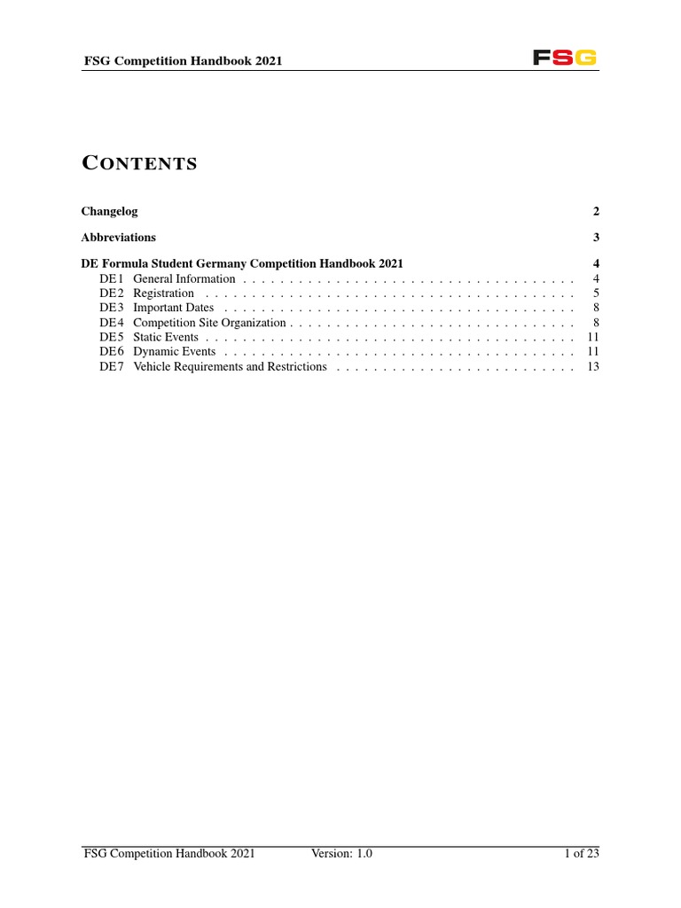 Ontents: FSG Competition Handbook 2021 | PDF | Electrical Connector ...