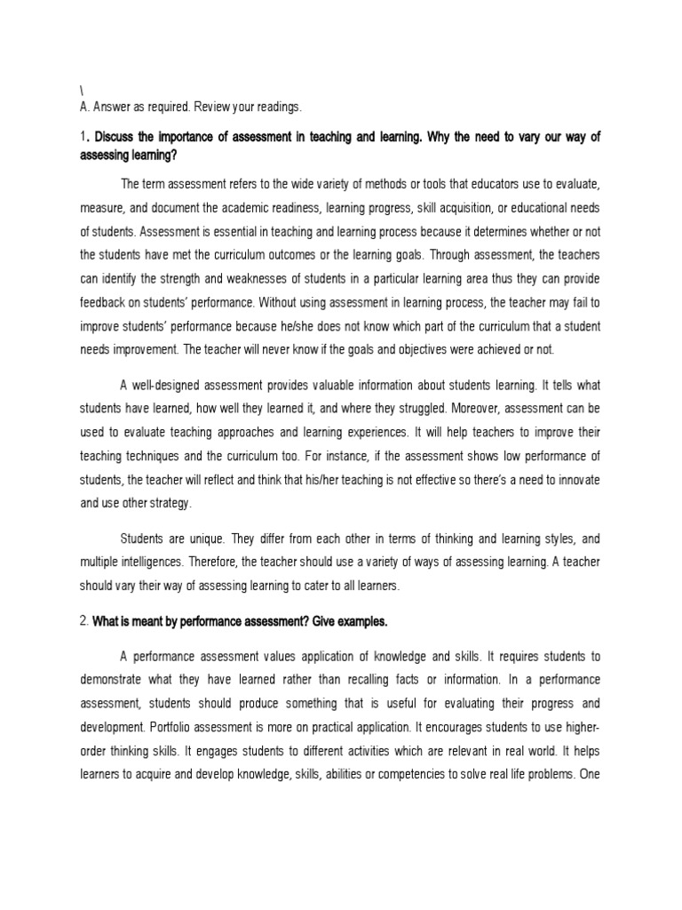 Self Assessment | PDF | Educational Assessment | Learning