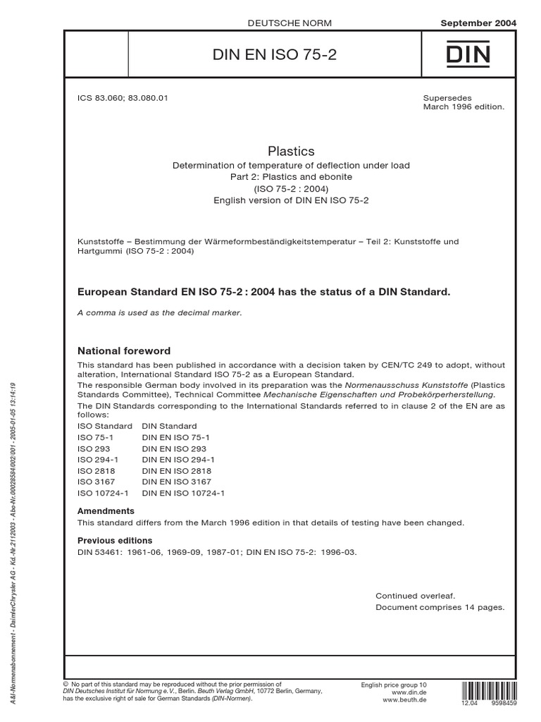 Din Iso 75-2 | PDF | Regulation | Business