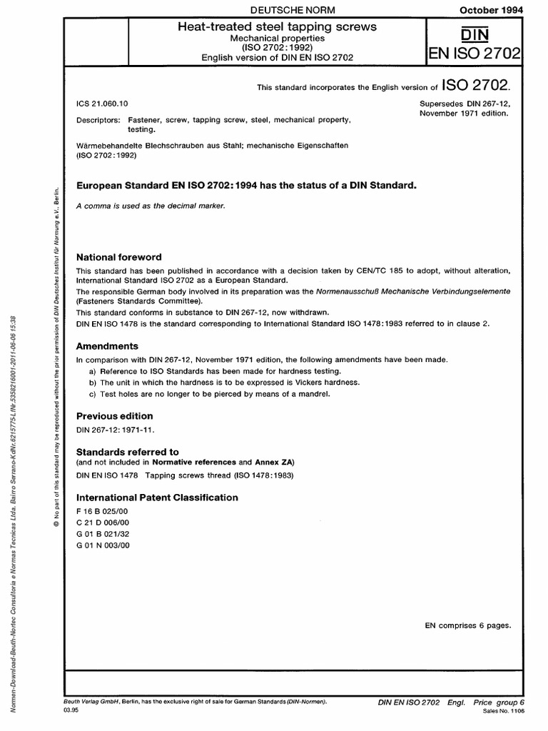 Normas Beuth e ISO 2702 | PDF