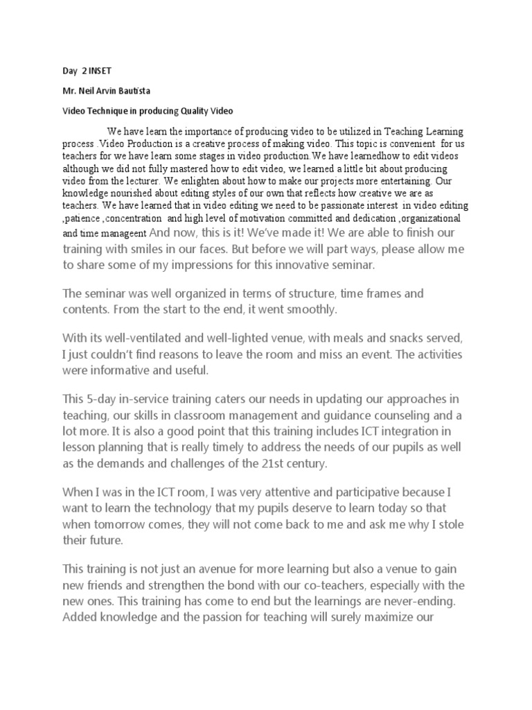 Day 2 INSET Insight | PDF | Educational Technology | Applied Psychology