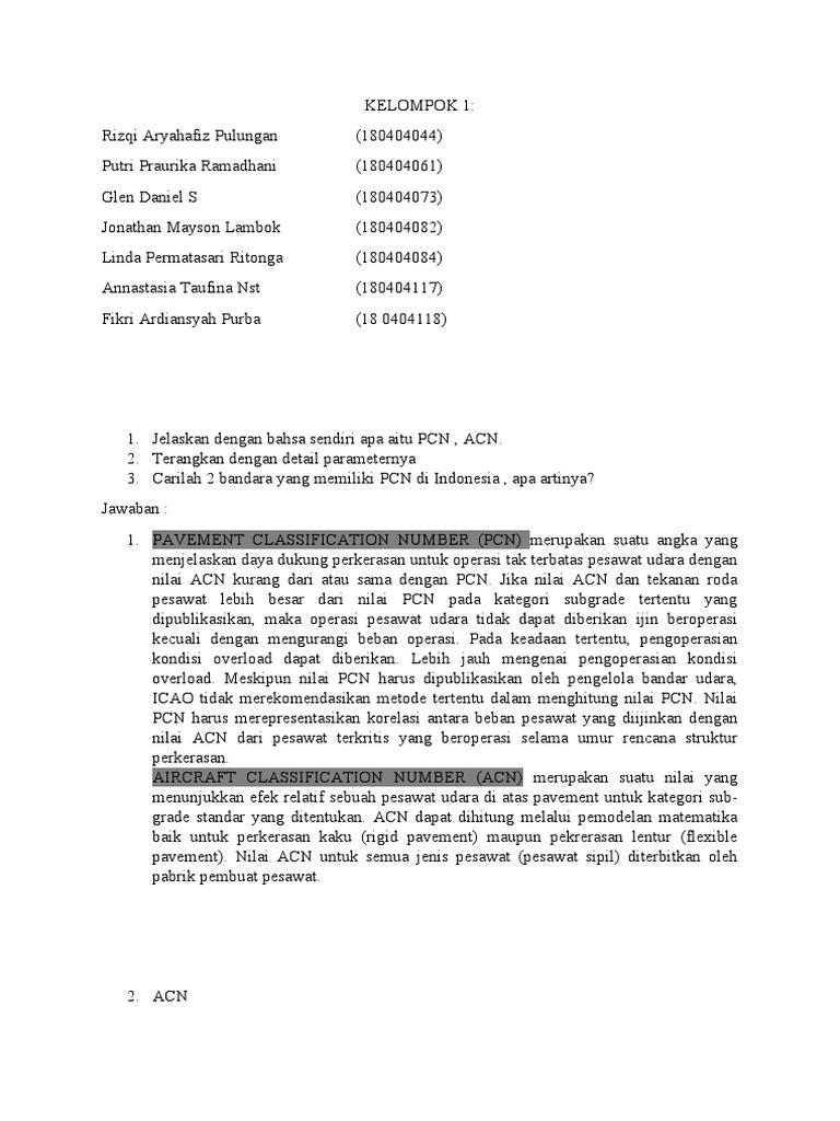 Tugas Lapangan Terbang Kel 1 | PDF