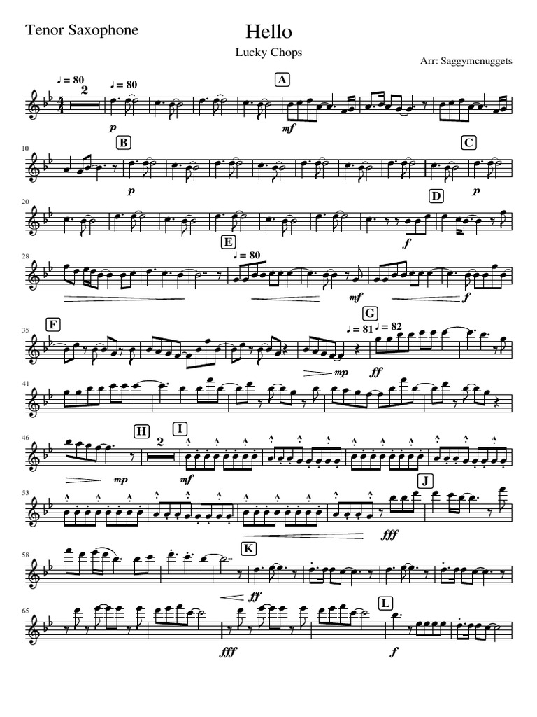 Hello Tenor Saxophone | PDF | Saxophone