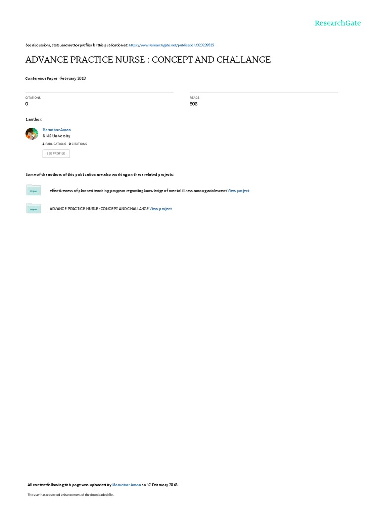 Advance Nursing Practice | PDF | Nursing | Nurse Practitioner