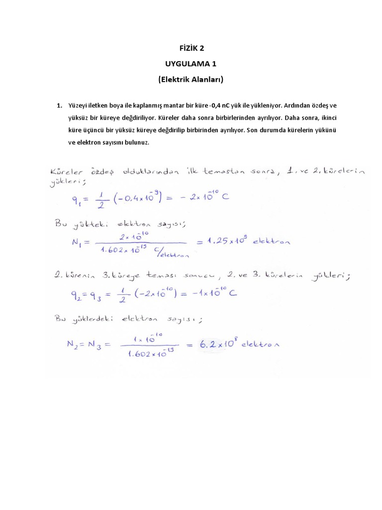 Fizik 2+uygulama 1 | PDF
