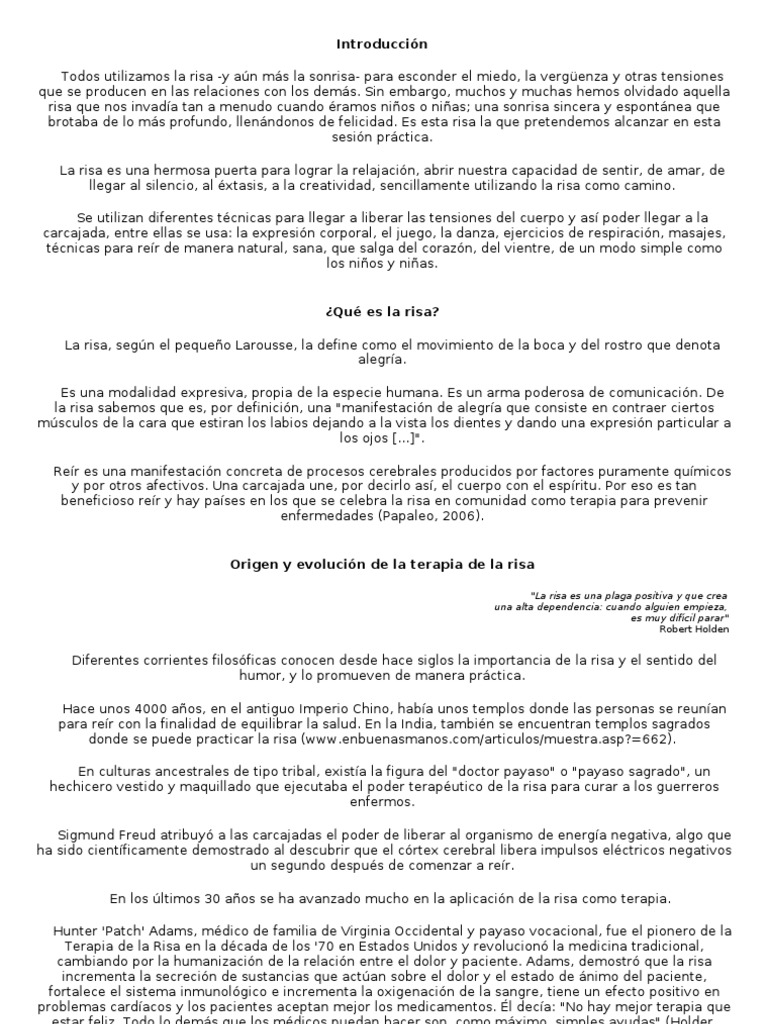 Taller de Risoterapia | PDF | La risa | Cerebro