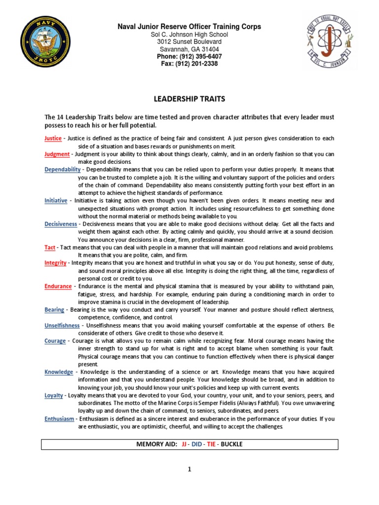 Leadership Traits | PDF | Courage | Leadership