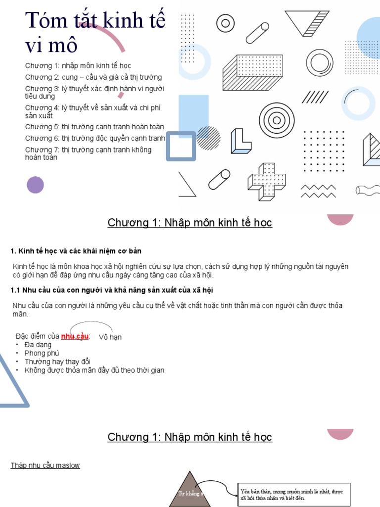 Tóm tắt kinh tế vi mô | PDF
