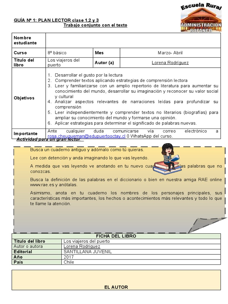 Plan Lector Octavo Basico | PDF | Autor | Libros