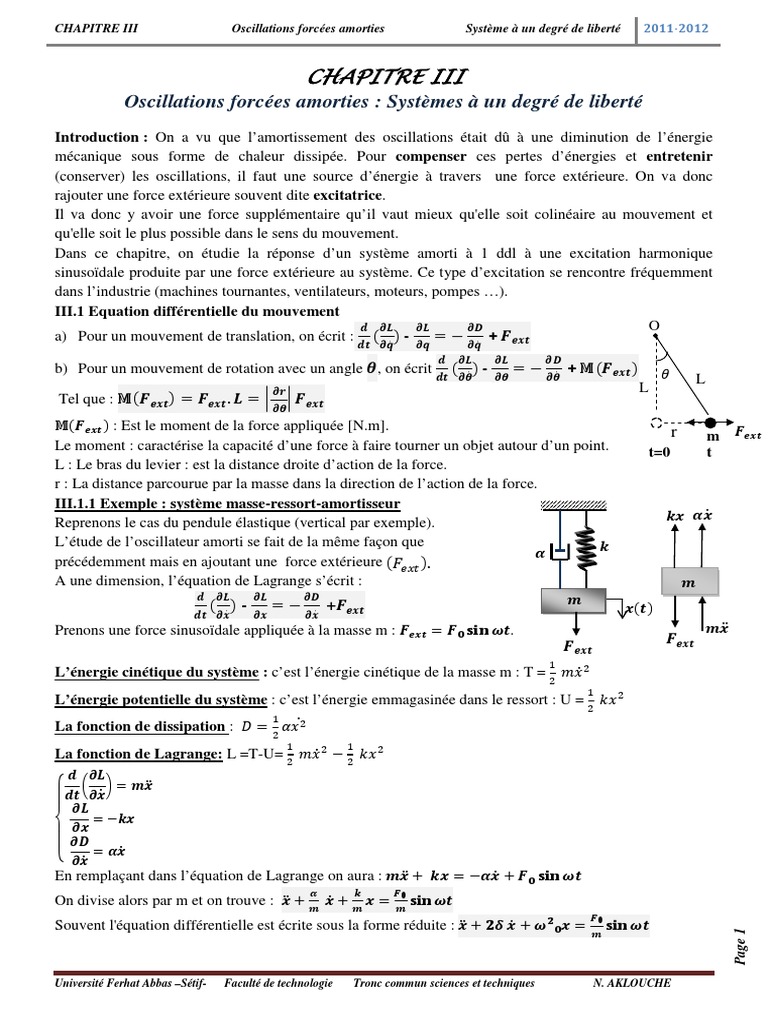 3 - Oscillations Forcées Amorties | PDF