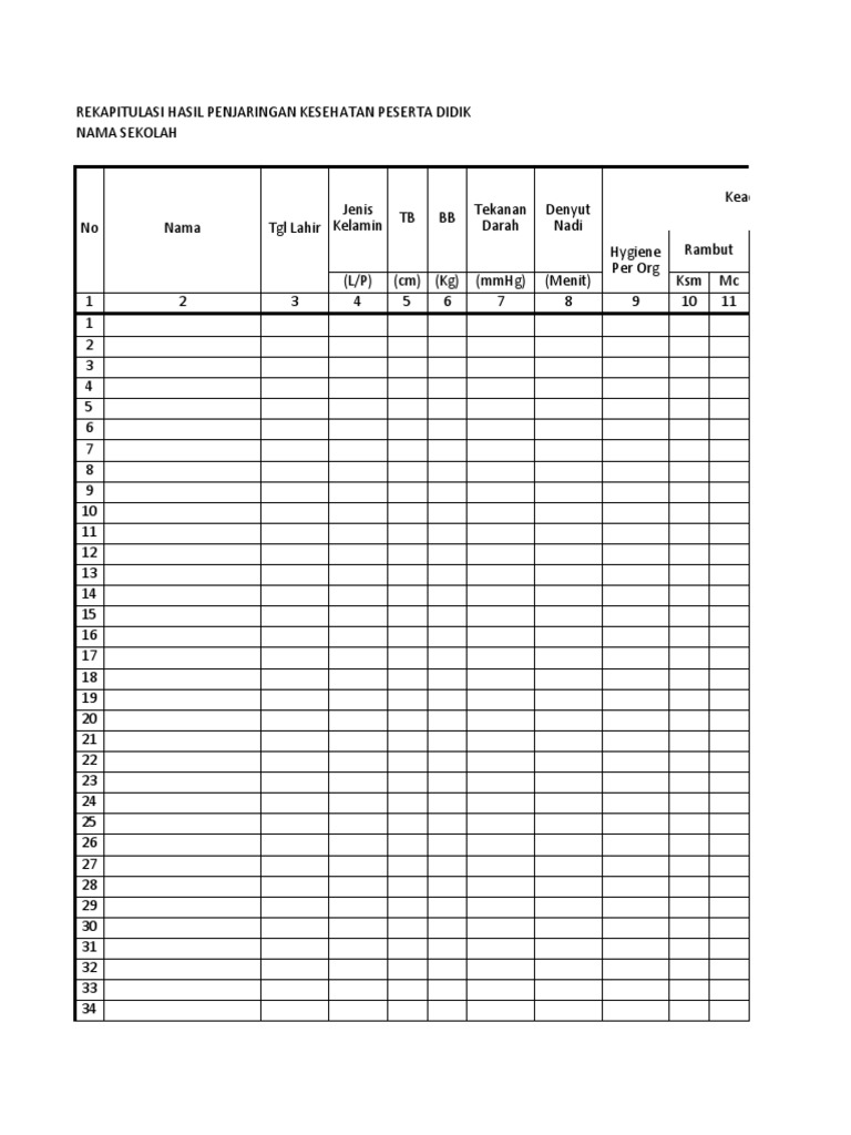 Form Rekap Per Sekolah | PDF