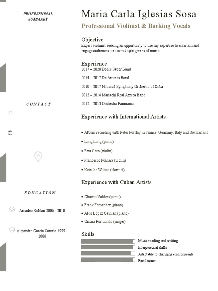 Maria Resume V1 | PDF | Classical Music | Performing Arts