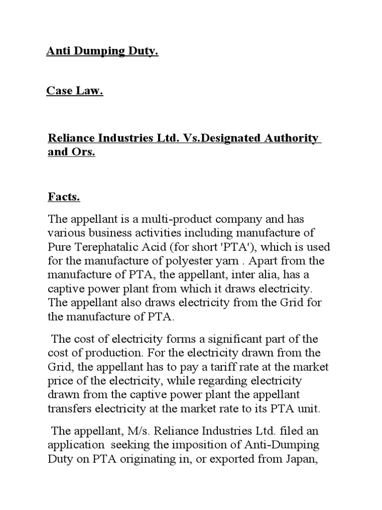 Anti Dumping Duty. | PDF | Dumping (Pricing Policy) | Government