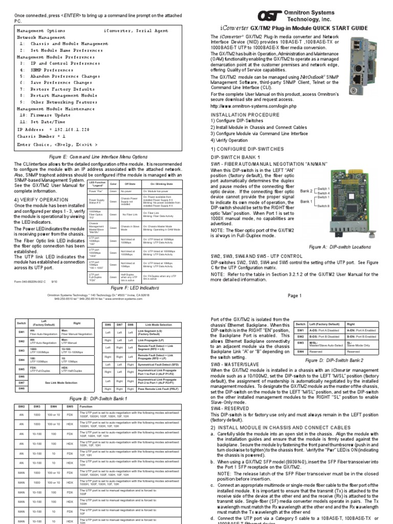 Iconverter: Gx/Tm2 Plug-In Module Quick Start Guide | PDF | Duplex ...
