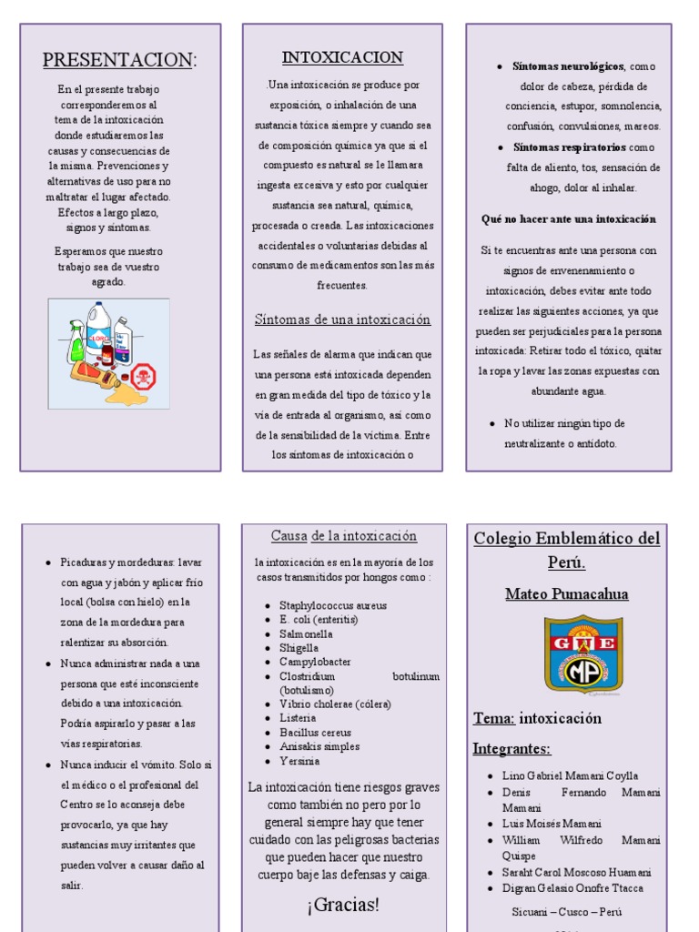 Triptico Ept | PDF | Toxicología | Especialidades Medicas