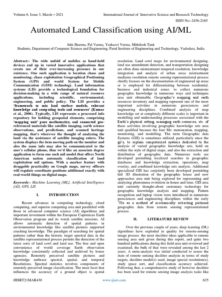 Automated Land Classification Using AIML | PDF | Geographic Information ...