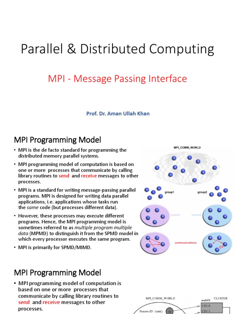 Parallel & Distributed Computing: MPI - Message Passing Interface | PDF | Message Passing ...