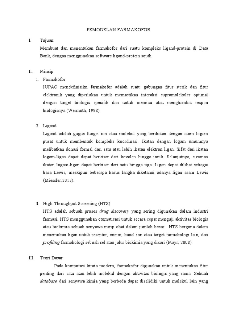 Pemodelan Farmakofor dalam Drug Discovery | PDF