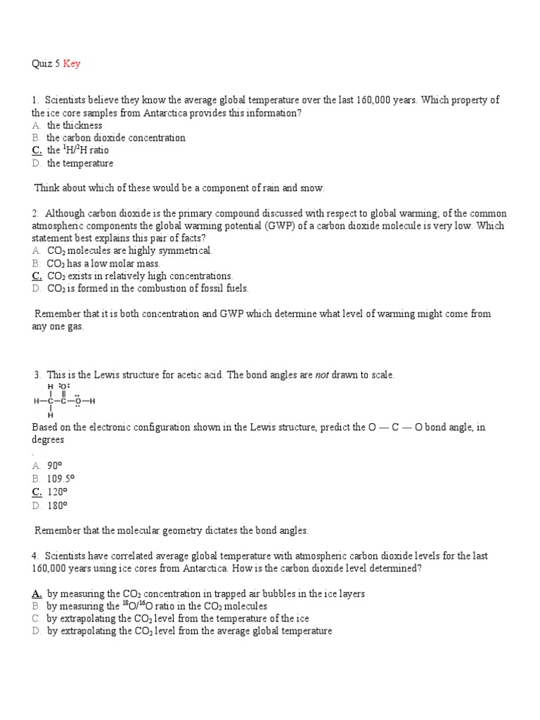 Quiz 5k | PDF | Greenhouse Effect | Greenhouse Gas