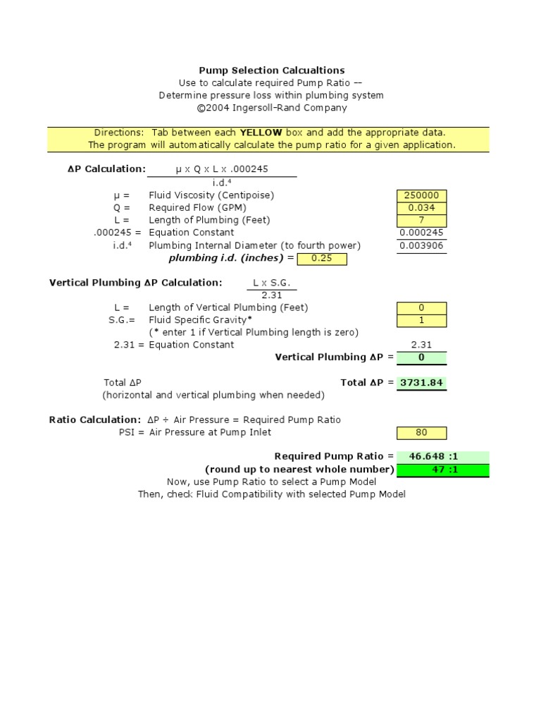 Pressure Loss Calculations | PDF | Pump | Pressure