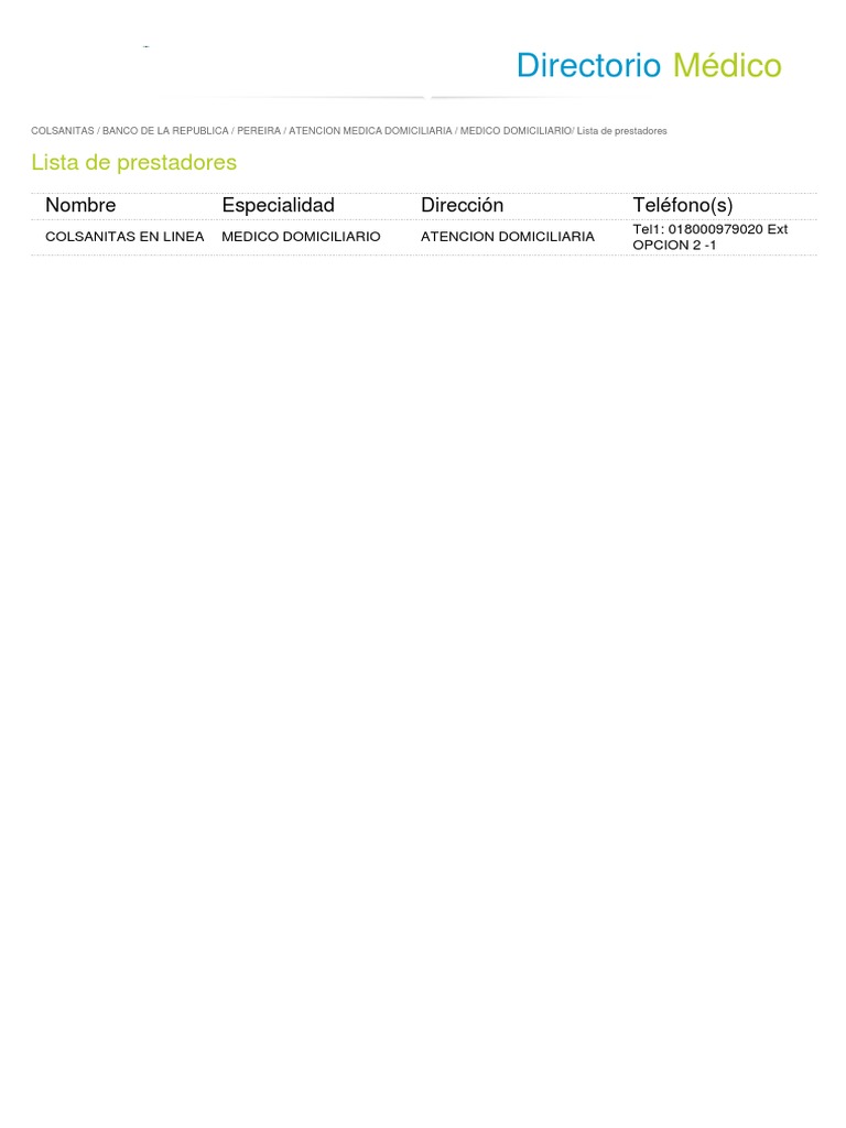 Directorio Medico | PDF