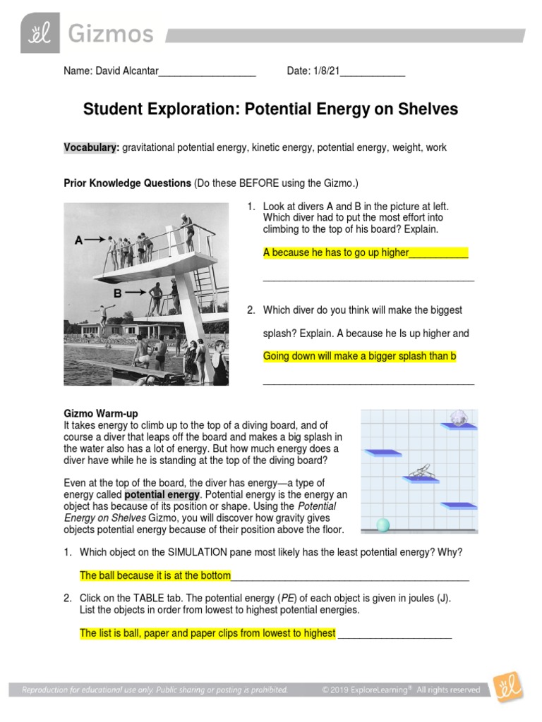 Calculating Gravitational Potential Energy | PDF | Potential Energy ...