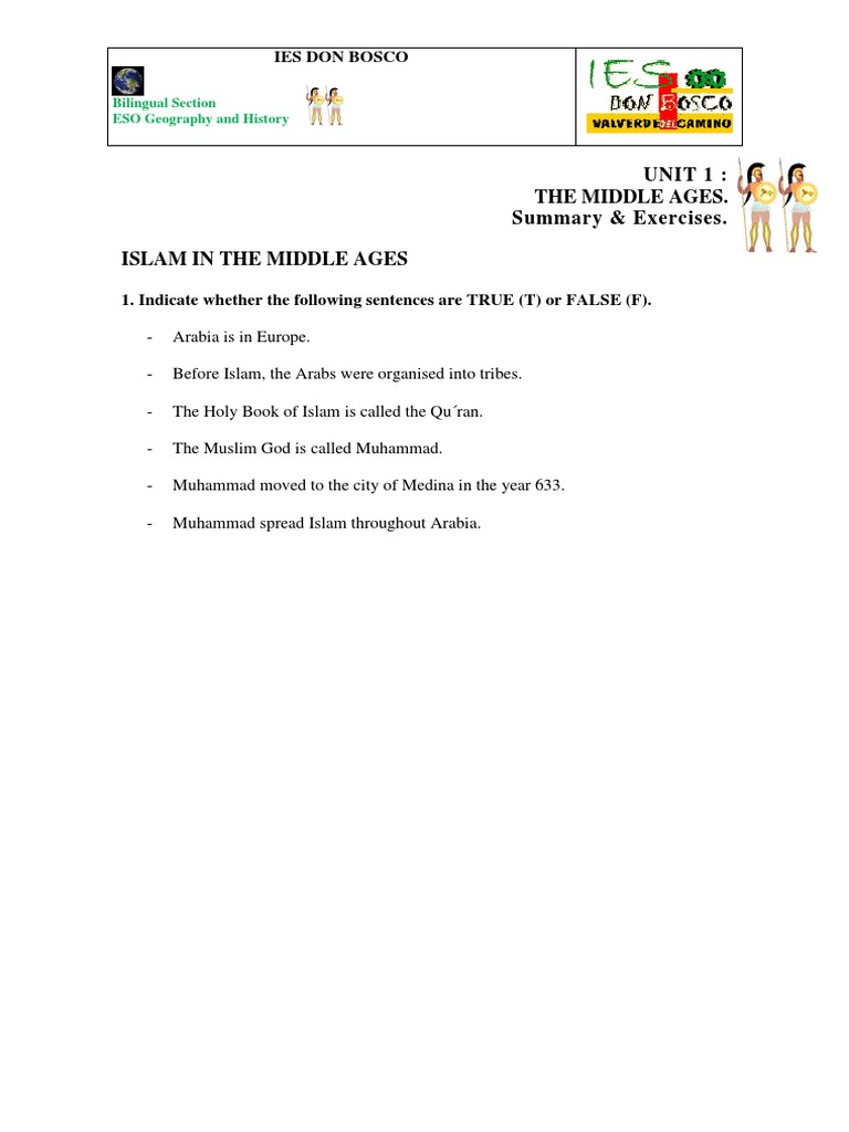 Islam in The Middle Ages - WORKSHEET | PDF | Mosque | Hajj